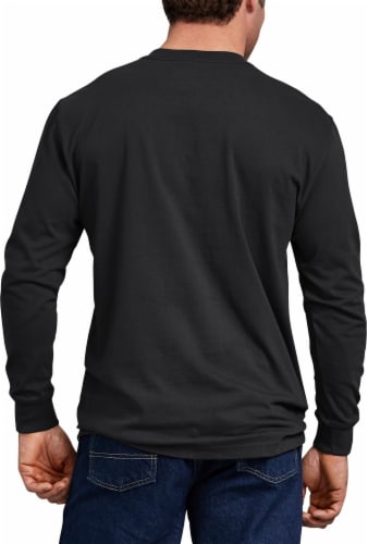 Dickies Mens Heavyweight Long Sleeve Crew Neck T Shirt Black Xl