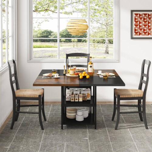 Square dining table with storage store