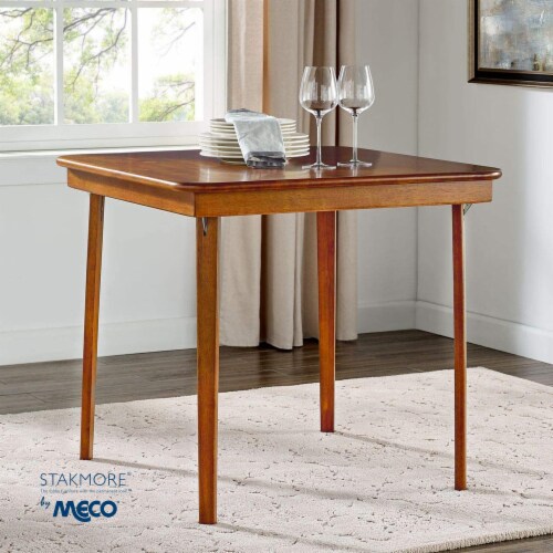MECO Stakmore Classic Straight Edge Wood Folding Card Table Fruitwood Frame 1 Piece Kroger
