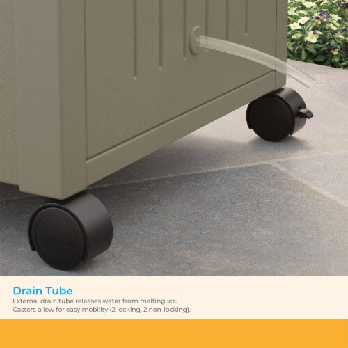 Suncast wicker cooler with cabinet store