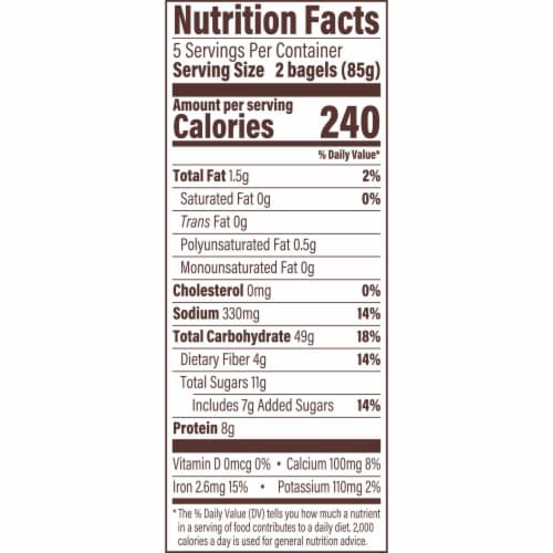 Thomas' Cinnamon Raisin Mini Bagels, 10 pc / 15 oz - Kroger Thomas' Cinnamon Raisin Mini Bagels, 10 pc / 15 oz - Kroger