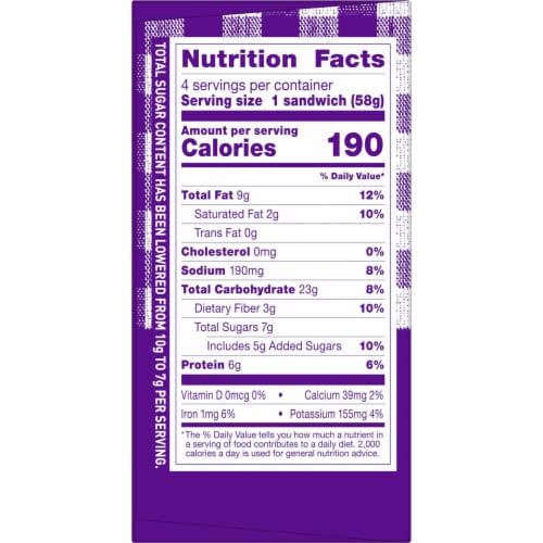 Smucker's® Uncrustables® Reduced Sugar Wheat Peanut Butter & Grape ... Smucker's® Uncrustables® Reduced Sugar Wheat Peanut Butter & Grape ...