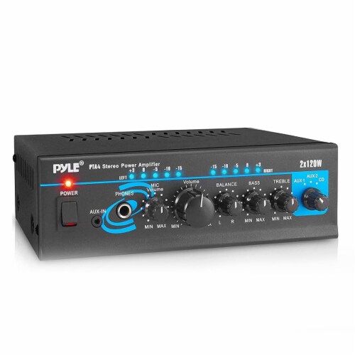 Pyle PTA4 Mini Bluetooth Home Audio 240 Watt 2 Channel Amplifier Stereo ... Pyle PTA4 Mini Bluetooth Home Audio 240 Watt 2 Channel Amplifier Stereo ...