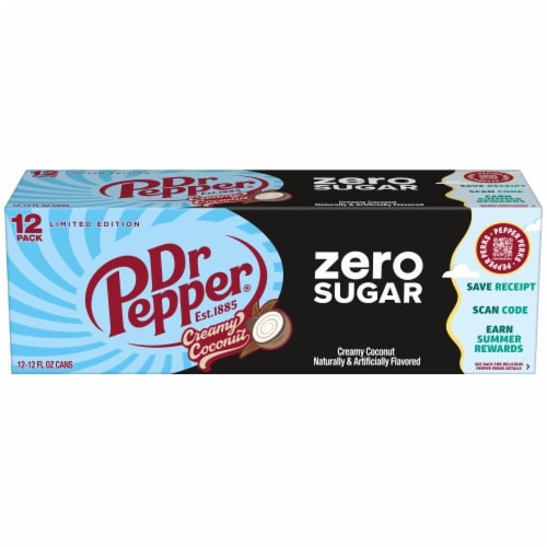 Dr Pepper Creamy Coconut Zero Sugar Soda Cans, 12 pk / 12 fl oz - Kroger Dr Pepper Creamy Coconut Zero Sugar Soda Cans, 12 pk / 12 fl oz - Kroger