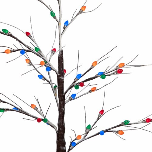 Northlight 4' LED Lighted Frosted Brown Christmas Twig Tree - Multi ... Northlight 4' LED Lighted Frosted Brown Christmas Twig Tree - Multi ...