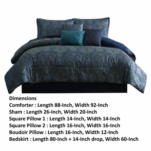 Clover 7 Piece Soft Polyester Queen Comforter Set Jacquard Pattern