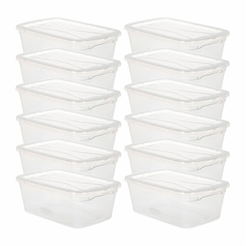 Rubbermaid Cleverstore 6 30 Qt And 12 6 Qt Plastic Storage Tote