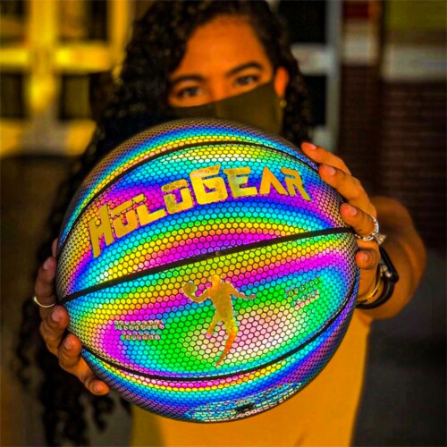 HoloGear Glowing Reflective Leather 29.5 Basketball Holographic Soccer Ball 2 Piece City Market