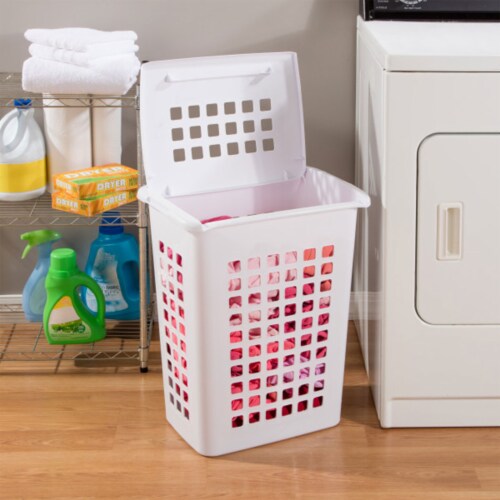 Sterilite Rectangular LiftTop Plastic Laundry Hamper Basket Bin w Lid 16 Pack 16 Piece Fry s Food Stores