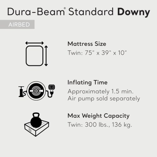 Intex Twin Size Downy Air Mattress Bed with Dura Beam Technology 4 Pack Blue 4 Piece Baker s