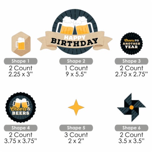 Big Dot Of Happiness Cheers And Beers Happy Birthday Cake Decor Kit