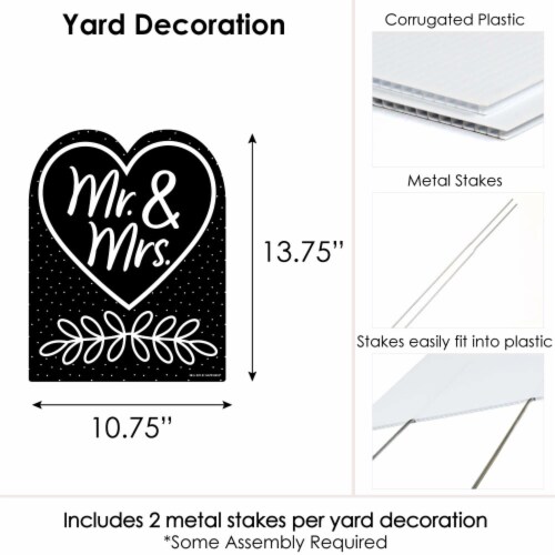 Big Dot Of Happiness Mr And Mrs Black And White Outdoor Lawn Congratulations Yard Sign 1 Pc 1