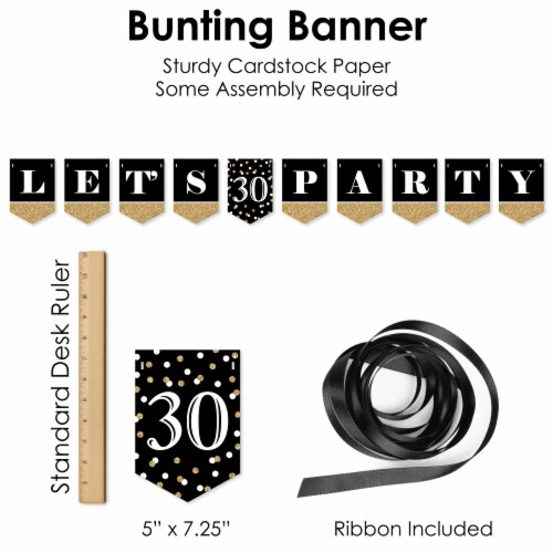Big Dot Of Happiness Adult 30th Birthday Gold Supplies Kit Decor