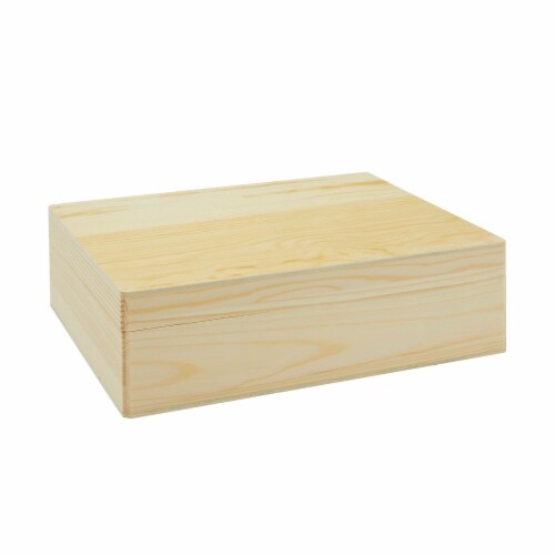 Unfinished Wooden Jewelry and DIY Crafts Storage Box 9 x 12 x 3.3 In PACK King Soopers