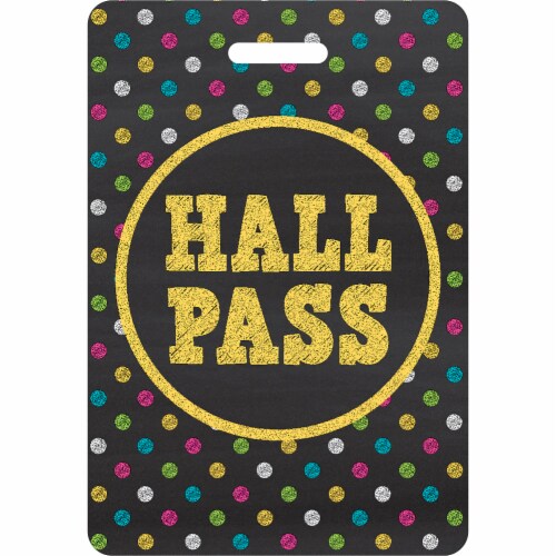 Teacher Created Resources Chalkboard Brights Hall Pass With Lanyard 4
