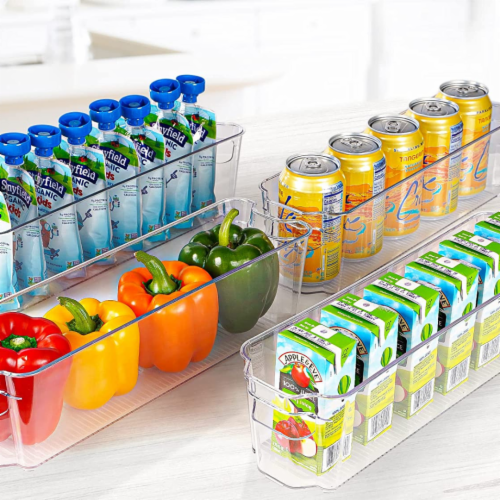 Zulay Kitchen 4 Pack Clear Refrigerator Organizer Bins Narrow 4 Gerbes Super Markets