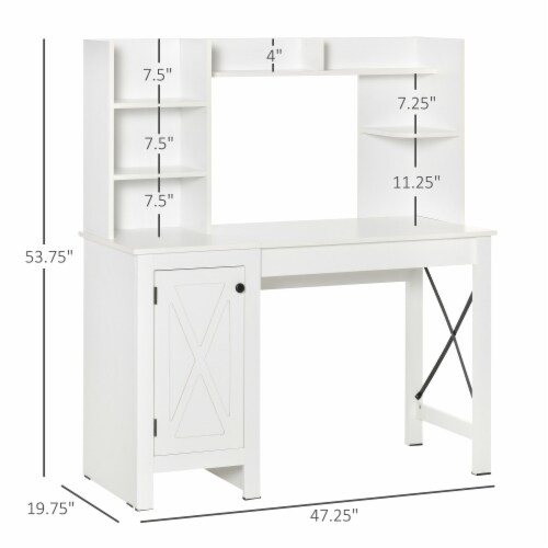 White farmhouse desk with drawers store