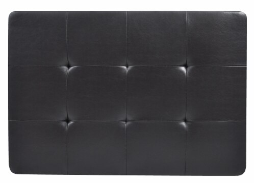 Revere Black Faux Leather Upholstered Storage Ottoman 1 Kroger