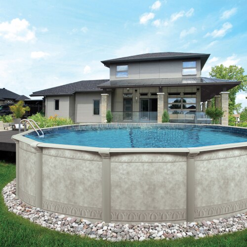 Aquarian Pools Khaki Venetian 18ft x 52in Outdoor Above Ground Swimming ... Aquarian Pools Khaki Venetian 18ft x 52in Outdoor Above Ground Swimming ...