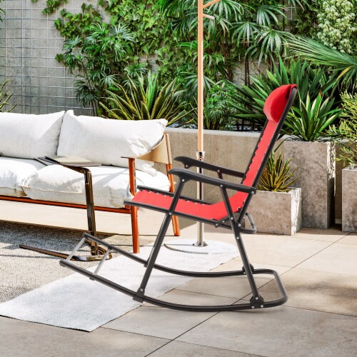 Slickblue Outdoor Patio Camping Lightweight Folding Rocking Chair with Footrest 1 Unit Fred Meyer