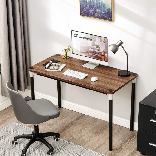GreenForest Computer Desk Home Office Writing Small Desk Walnut 47 1 Foods Co