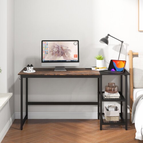 Slickblue 59 Inch Industrial Computer Desk with 2 Tier Storage Shelves for Home Office 1 Unit Kroger