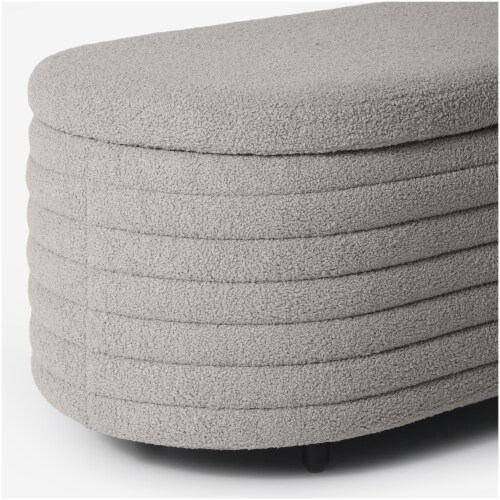 Westintrends 54 Mid Century Modern Upholstered Tufted Oval Storage