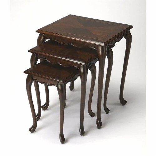 Beaumont Lane 3 Piece Wood Nesting Table Set in Plantation Cherry 1 Kroger