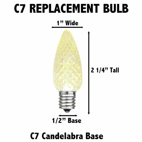 25 Pack C7 Led Outdoor Christmas Replacement Bulbs Green C7 E12 Base