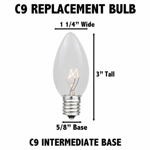 25 Pack C9 Led Outdoor Christmas Replacement Bulbs Blue C9 E17 Base