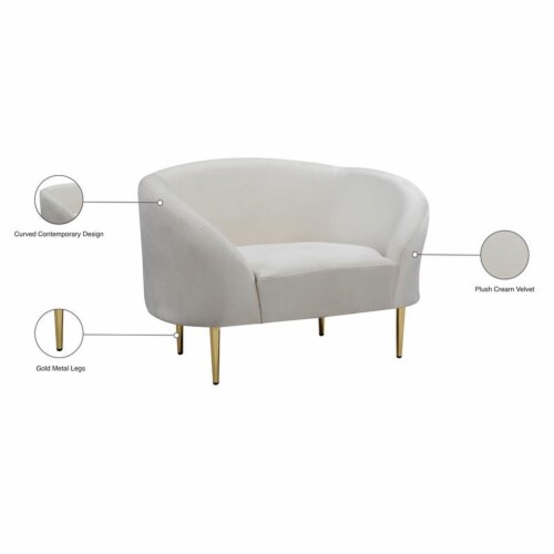 Cream velvet accent chair store