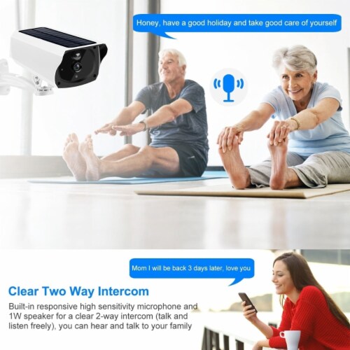 1080p Solar Powered Wifi Ip Camera Two Way Intercom Security