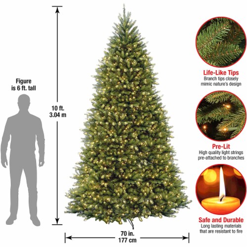 10' Prelit Hinged Dunhill Fir Artificial Christmas Tree Clear Lights ... 10' Prelit Hinged Dunhill Fir Artificial Christmas Tree Clear Lights ...