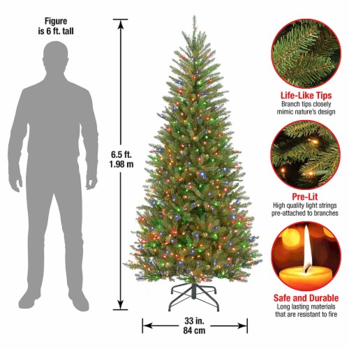 National Tree Company Slim Dunhill Fir 6.5' Color-Lit Artificial ... National Tree Company Slim Dunhill Fir 6.5' Color-Lit Artificial ...