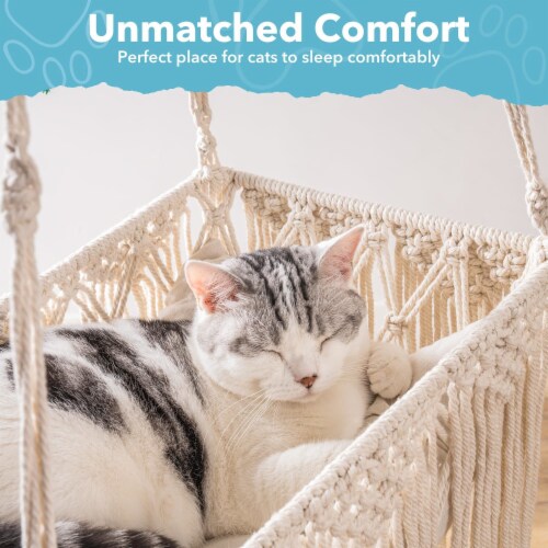 Robotime - Indoor MewooFun Cat Hammock - Macrame Hanging Swing Bed with ... Robotime - Indoor MewooFun Cat Hammock - Macrame Hanging Swing Bed with ...