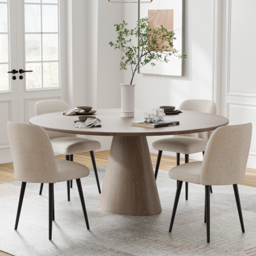 Courtelle s Upholstered Modern Beige Dining Chairs with Black Leg Set of 2 23 19 Gerbes Super Markets