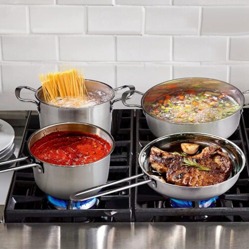 Stainless Steel Cookware Set Fast Even Heat Induction Pots Pans Set Dishwasher Safe With 2.7 1 unit City Market