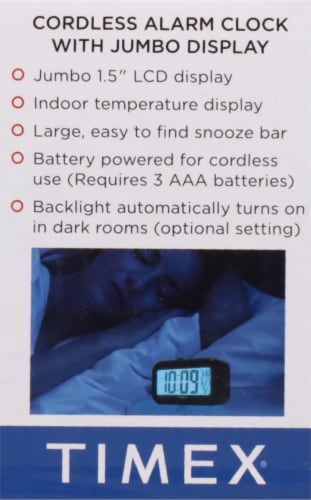 Timex® Portable Battery Operated Alarm Clock with Large Display, 1 ct ... Timex® Portable Battery Operated Alarm Clock with Large Display, 1 ct ...