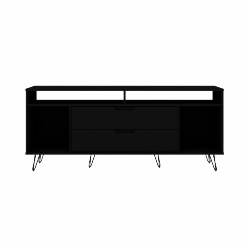 Manhattan Comfort Rockefeller 62.99 Tv Stand With Metal Legs And 2 Drawers Brown 62.99 Lx26.7 62.99 lx26.77 hx17.63 d. Fred Meyer