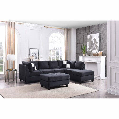 Black suede sectional store
