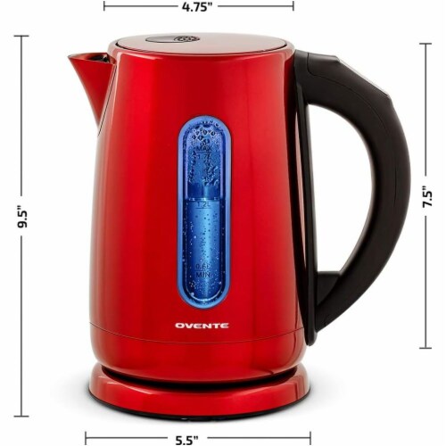 Ovente Electric Tea Kettle Stainless Steel Red 1 7l 1 7 L Frys