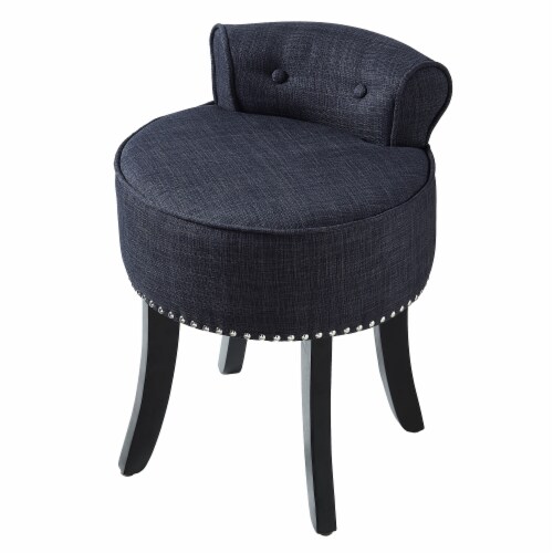 Black vanity stool with back store