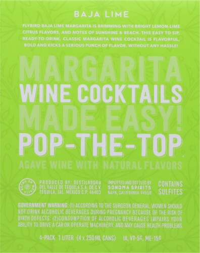 Flybird Baja Lime Margarita Wine Cocktail 4 Pk 4 Cans 8 45 Fl Oz