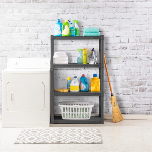 4 shelf plastic shelving unit store