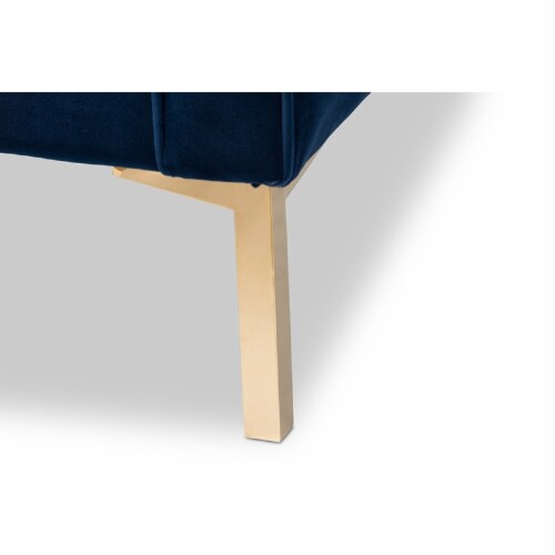 Baxton Studio Zanetta Luxe and Glamour Navy Velvet Upholstered Gold Finished Lounge Chair 1 unit Fred Meyer