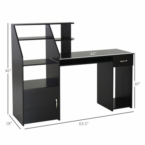 Computer Table with Keyboard Shelves Drawer Home Office Corner Gaming Desk 1 Unit Kroger