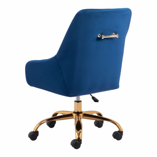 Madelaine Office Chair Navy Blue Gold Steel Base Height Adjustable Home Office 24 W x 25.6 D x Fred Meyer