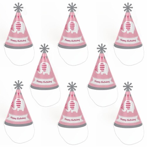 Big Dot Of Happiness Pink Elephant Cone Happy Birthday Party Hats 8