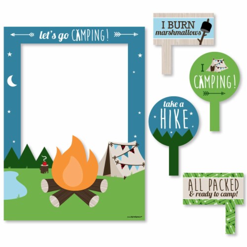 Big Dot of Happiness Happy Camper Camping Birthday Party Photo Booth Picture Frame Props 5 Pieces Ralphs