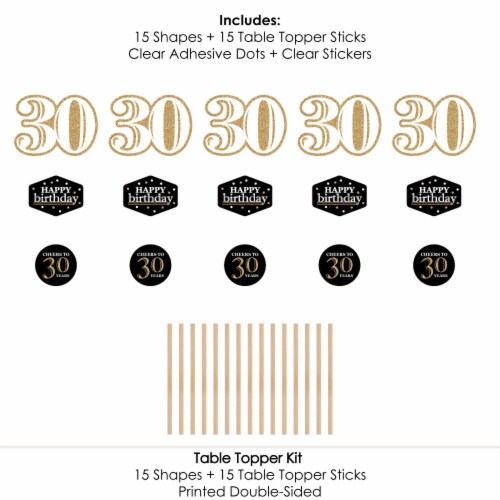 Big Dot Of Happiness Adult 30th Birthday Gold Centerpiece Sticks